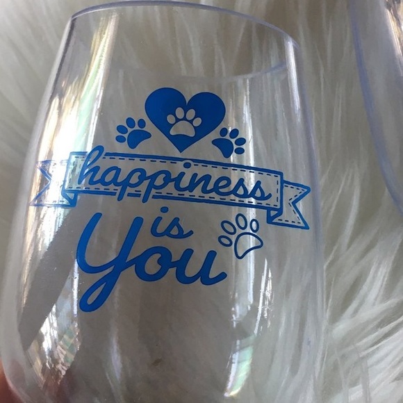 Cristar | Dining | Nwt 4 Happiness Is You Paw Print Graphic In Blue ...